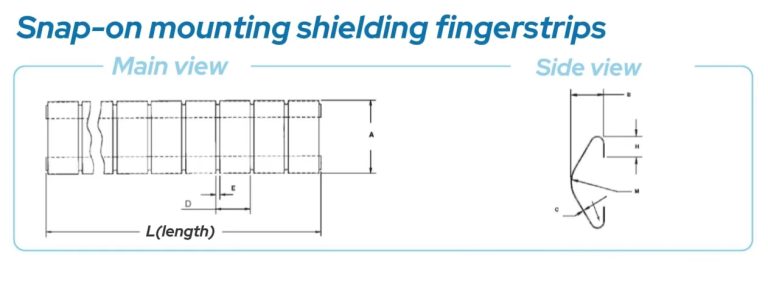 Snap-on mounting shielding fingerstrips - EMI/RFI gaskets & solutions